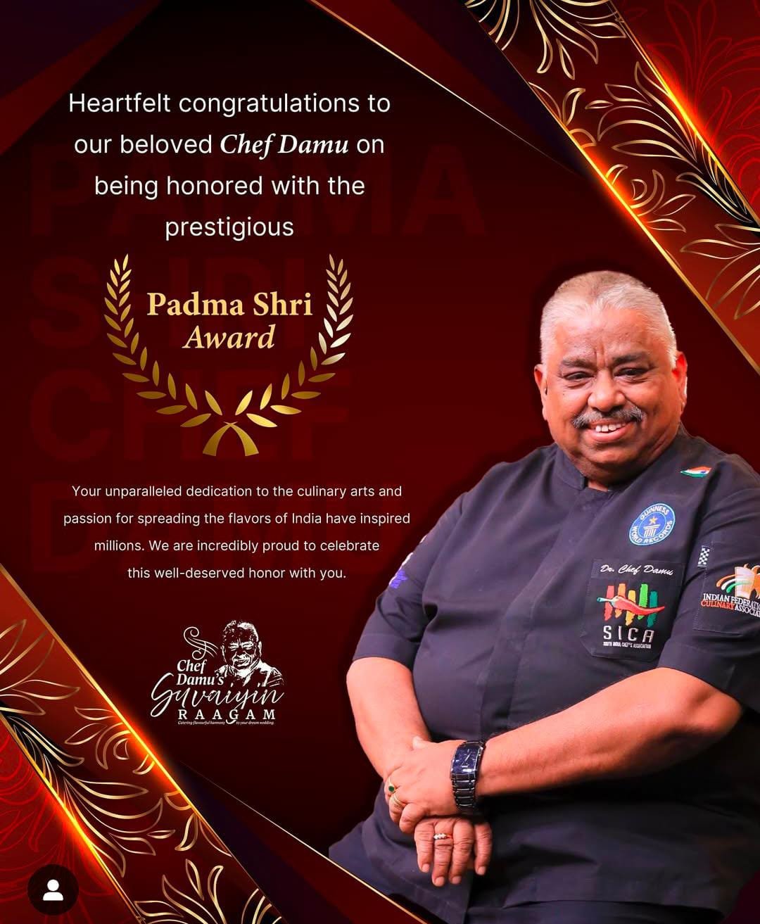 Chef Damu (Damodharan Kothandaraman) – Padma Shri & South Indian ...
